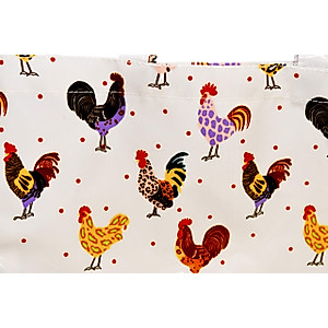 Fluffy Layers Collection Farm Country Girl Fashion PVC Tote Bag (Chickens & Leopard)…