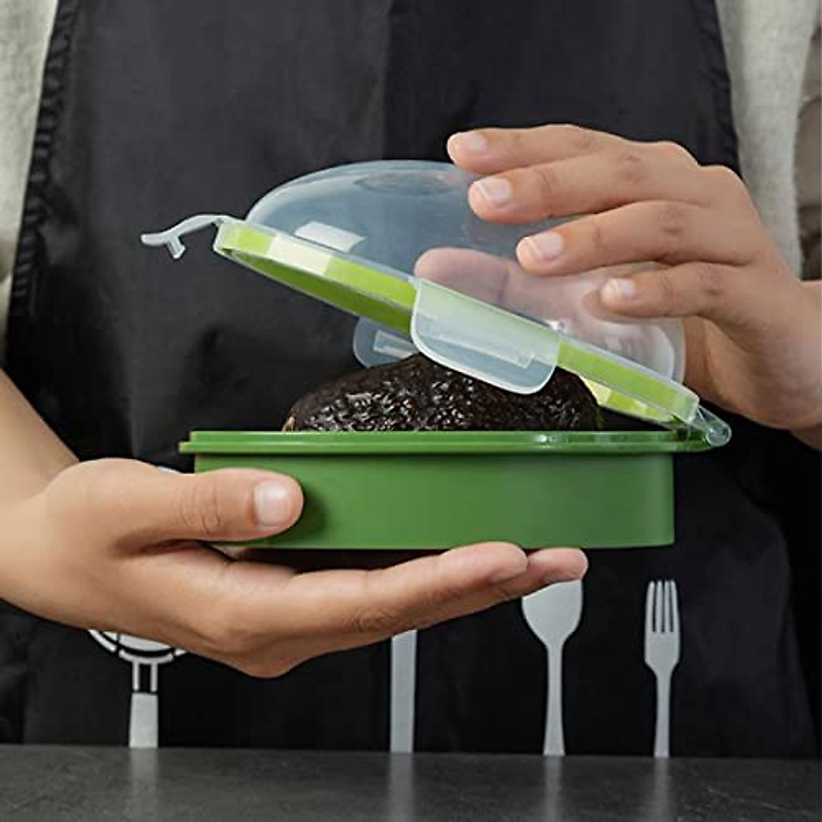 Avocado Storage, Avocado Saver Holder Reusable Food Crisper Storage Box Fruit Fresh Container Fruit Keeper Avocado Keeper Storage Container Kitchen Accessories