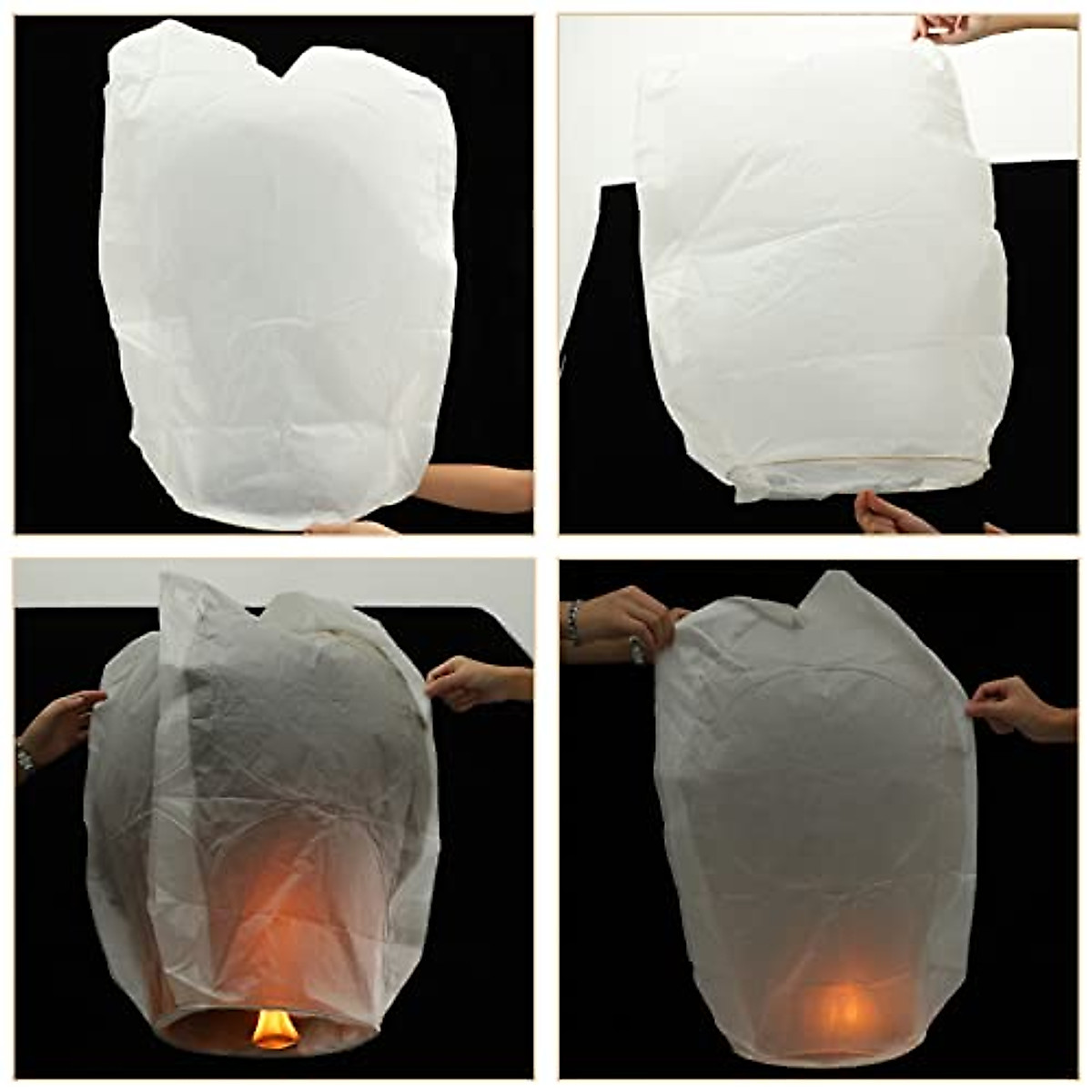 EXCEART 10 Pack Paper Lanterns Floating Wishing Paper Lanterns with Maker Pen for Weddings Party Celebration Event and Festival Chinese Lanterns to Release in Memorial Events