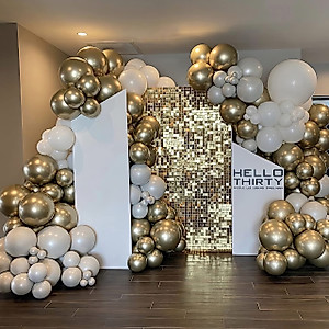 Henviro Metallic Gold Party Balloons - 100 Pcs 5/10/12/18 Inch Balloons Helium Quality Latex Balloons As Birthday Party Balloons/Graduation Balloons/Valentines Day Balloons/Baby Shower/Wedding