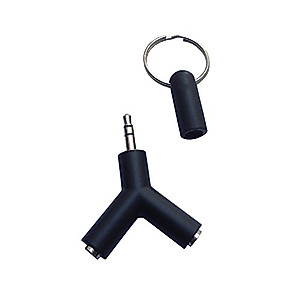 SNDIA 3.5mm Y Shape Stereo Jack Audio Headset Connector Adapter Keyring Splitter (Black) (3 Pack)