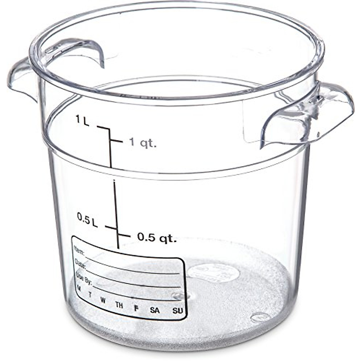 Carlisle FoodService Products 1076107 StorPlus Polycarbonate Round Container, 1 Quart Capacity, Clear (Case of 12)