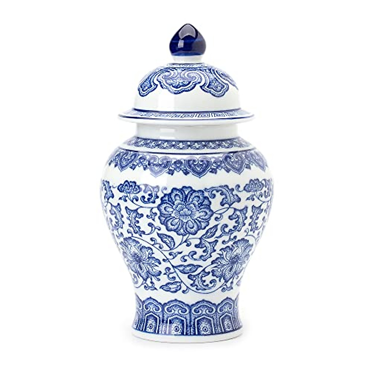 GaLouRo Blue and White Ginger Jars for Home Décor,Small Chinoiserie Porcelain, Good Ideal for Room, Office Decoration,9.8" H