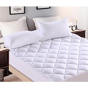 Premium Plus Mattress Pad, Breathable, Quilted Topper, Deep Pocket, Stretch to Fit, Microfiber, Extra Plush, RV Short King 72 by 75 inches, 18 inch Depth, 15 oz Fill per sq yd White