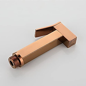 MINJING Handheld Bidet Sprayer for Toilet Rose Gold Baby Cloth Diaper Sprayer Hot and Cold Water Toilet Sprayer Wall Mounted Handheld Sprayer Kit, Brass, High Pressure, Adjustable Water Pressure