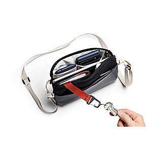 Bellroy City Pouch Plus Premium – (Slim Leather Crossbody Bag) - BlackSand