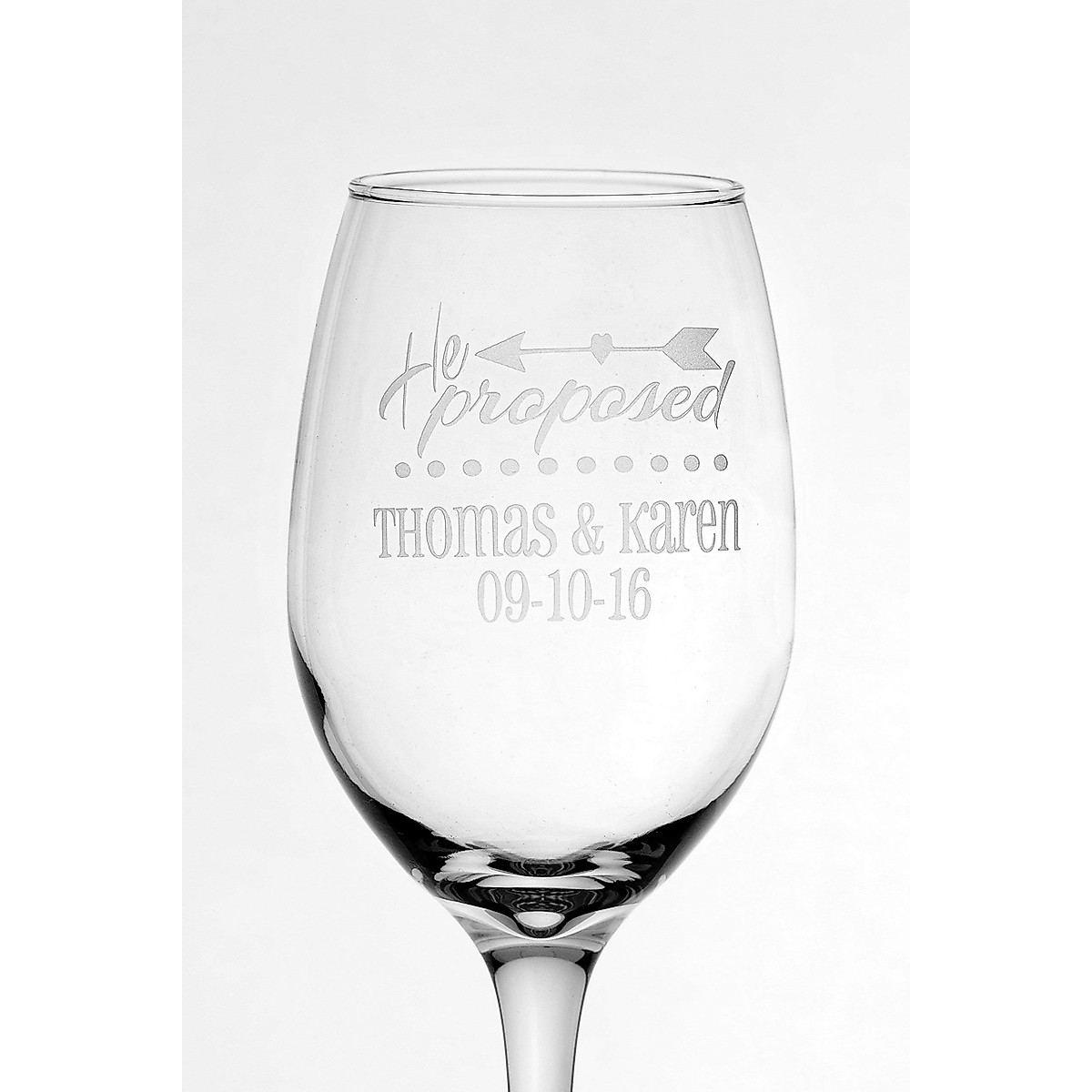 Engagement Engaged Wine Glass Gift Set - He Proposed She Said Yes