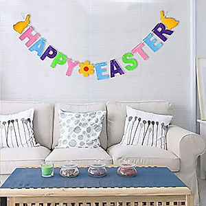 BinaryABC Happy Easter Banner Bunting Garland, Easter Decorations Party Favors Photo Prop