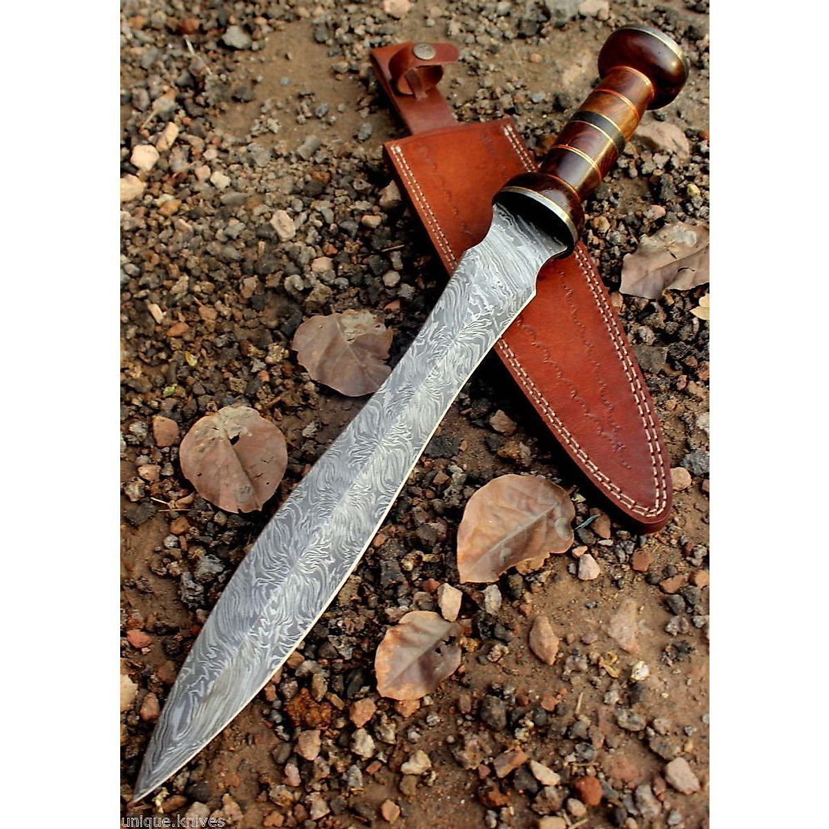 Wilson Roy Custom Hand Made Damascus Steel Dolch Greek Knife Roman Gladius Knife/Sword Gladiator Knife
