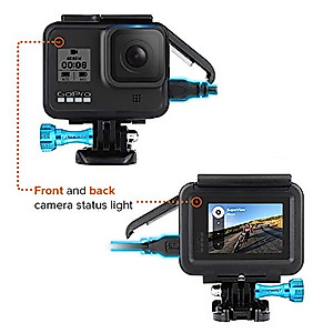 MiPremium Housing Frame Case for GoPro Hero 8 Black. Protective Shell Cage Mount Accessories Kit with Aluminium Screw & Quick Release Removable Buckle Socket Accessory for Hero8 (2018) Action Camera