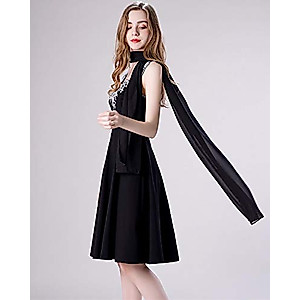 olyrjie Soft Chiffon Scarfs Shawls and Wraps for Evening Dresses Wedding Shawl Wraps Bridal Scarve for Women Black,one size