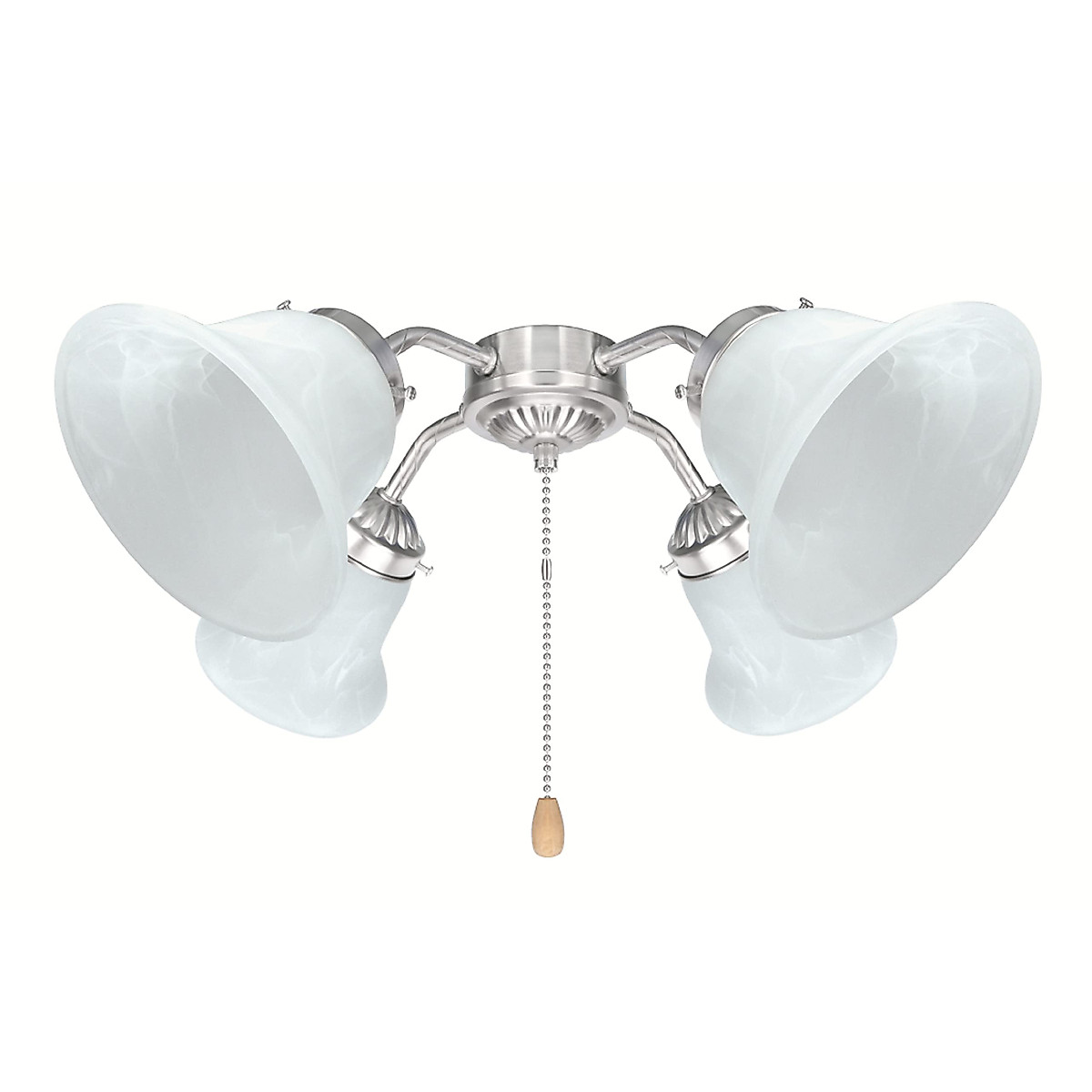 Aspen Creative Faux Alabaster 23106-4 Transitional Bell Shaped Ceiling Fan Replacement Glass Shade, 2-1/8" Fitter, 6-1/8" Diameter x 4-1/2" Height, 4 Pack, 4 Piece