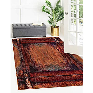 Rugs.com Hyacinth Collection Rug – 5' x 8' Orange Medium Rug Perfect for Bedrooms, Dining Rooms, Living Rooms, 5 x 8 Feet
