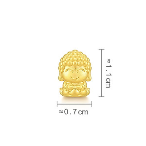CHOW SANG SANG 999 24K Solid Gold Zodiac Guardian Buddha Mini Charm Blessing Bracelet for Women and Men (For Chinese Zodiac: Dog and Pig) 93634C