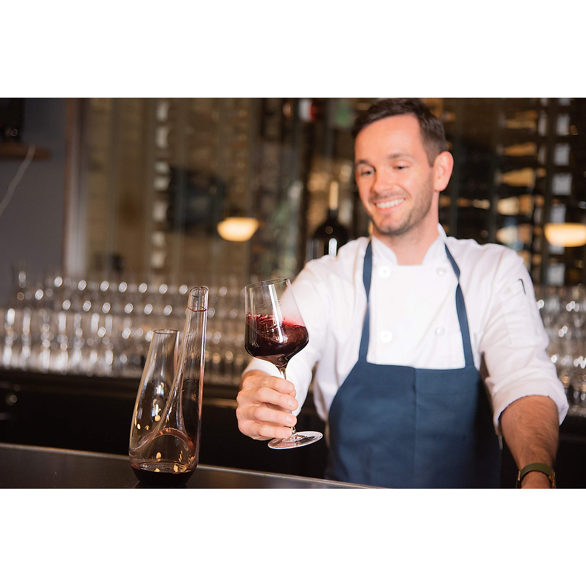 Bundle - 2 items: Gabriel-Glas - Set of 6 - Austrian Crystal Wine Glass -"StandArt" Edition, FlyWithWine 5-Piece Wine Bottle Opener Set