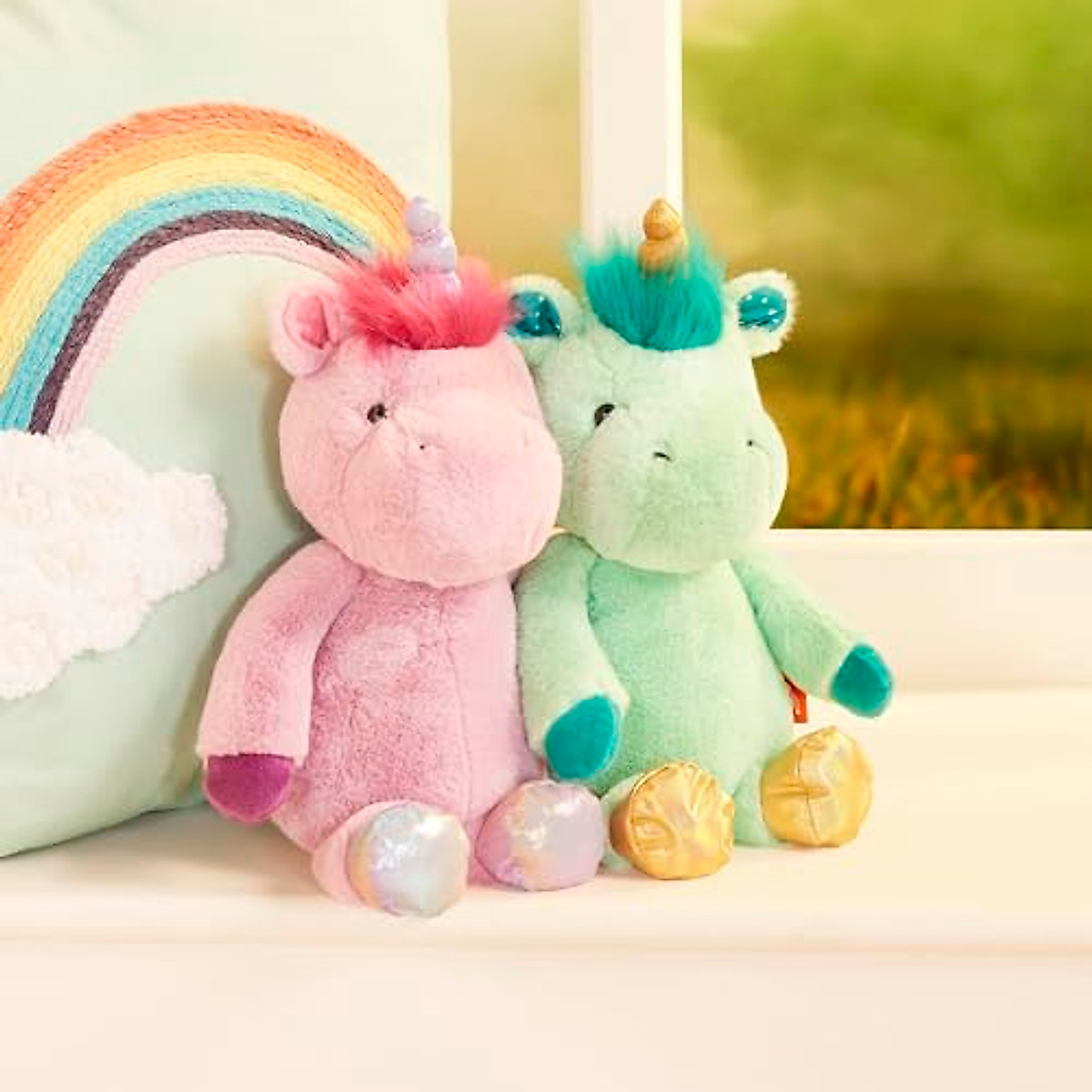 B. toys- B. softies- 12" Plush Blue Unicorn- Stuffed Animal – Soft Unicorn Toy – Washable Toys for Baby, Toddler, Kids- Happy Hues- Sweet Sky-0 Months +