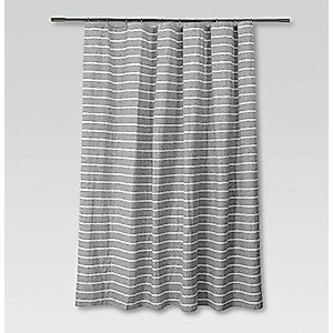Threshold Stripe Shower Curtain Radiant Gray