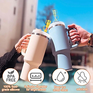 AIERSA 10Pcs Straw Cover Cap for Stanley Cup, Silicone Straw Topper Compatible with Stanley 30&40 Oz Tumbler with Handle