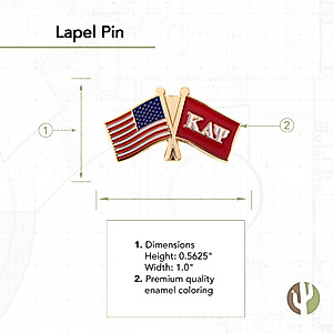 Desert Cactus Kappa Alpha Psi Lapel Pin USA Greek Letter Fraternity Enamel Nupes (Double Flag Pin)