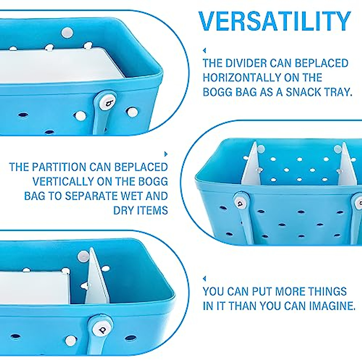 BIFLUTE Divider Tray for Bogg Bag Accessories, 2Pcs Divider for The Original Size Bogg Bag Help with Organizing and Divide Space, Multifunctional Beach Bag Insert Divider Tray for Beach Picnic Lunch