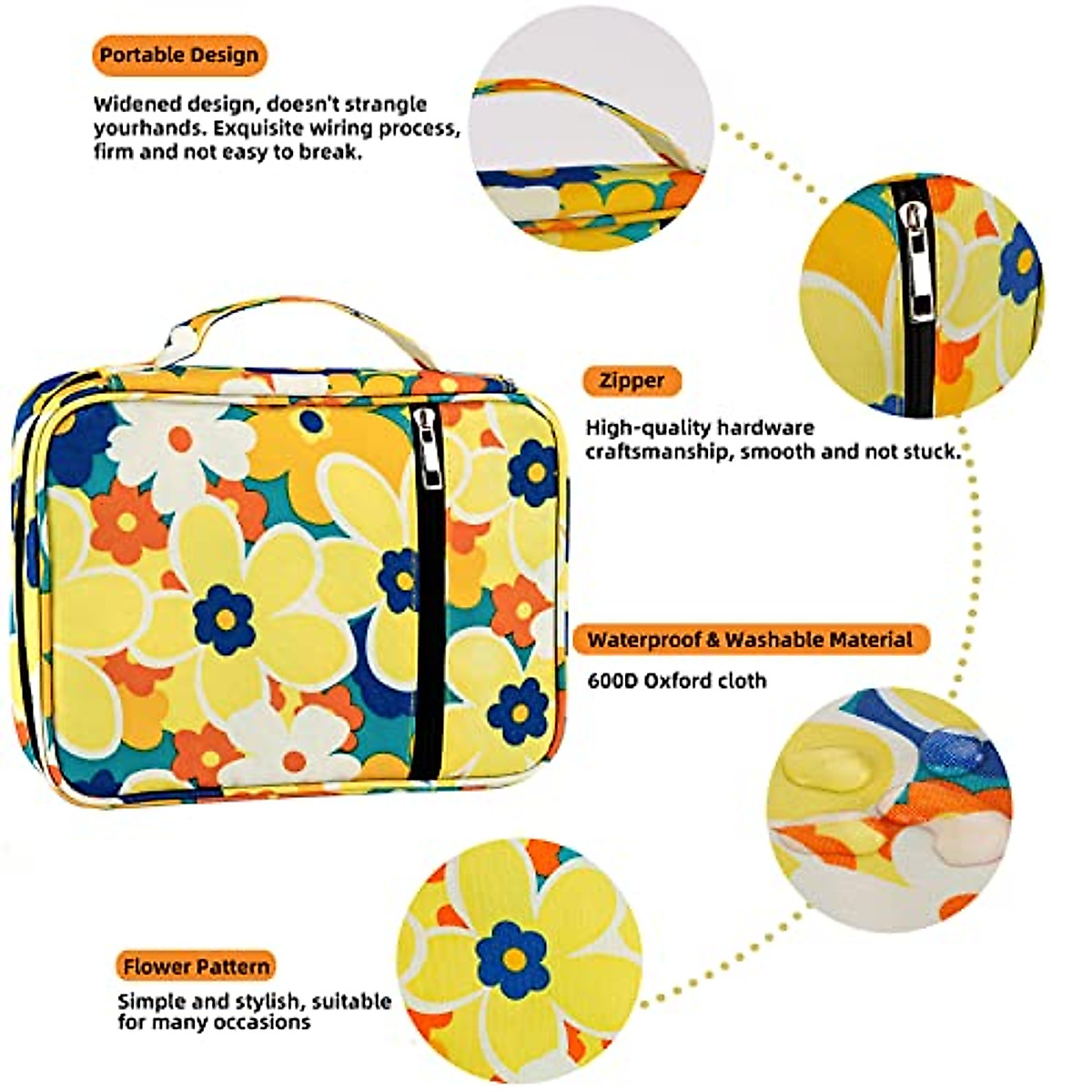 HuiJuKeJi Floral Bible Cover with Bookmark and Sided Pocket, Protective Carrying Church Bag Bible Case for Women, Fits for Standard Size Bible, Perfect Gift for Girls Kids,10.6 * 7.48 * 2.16inch