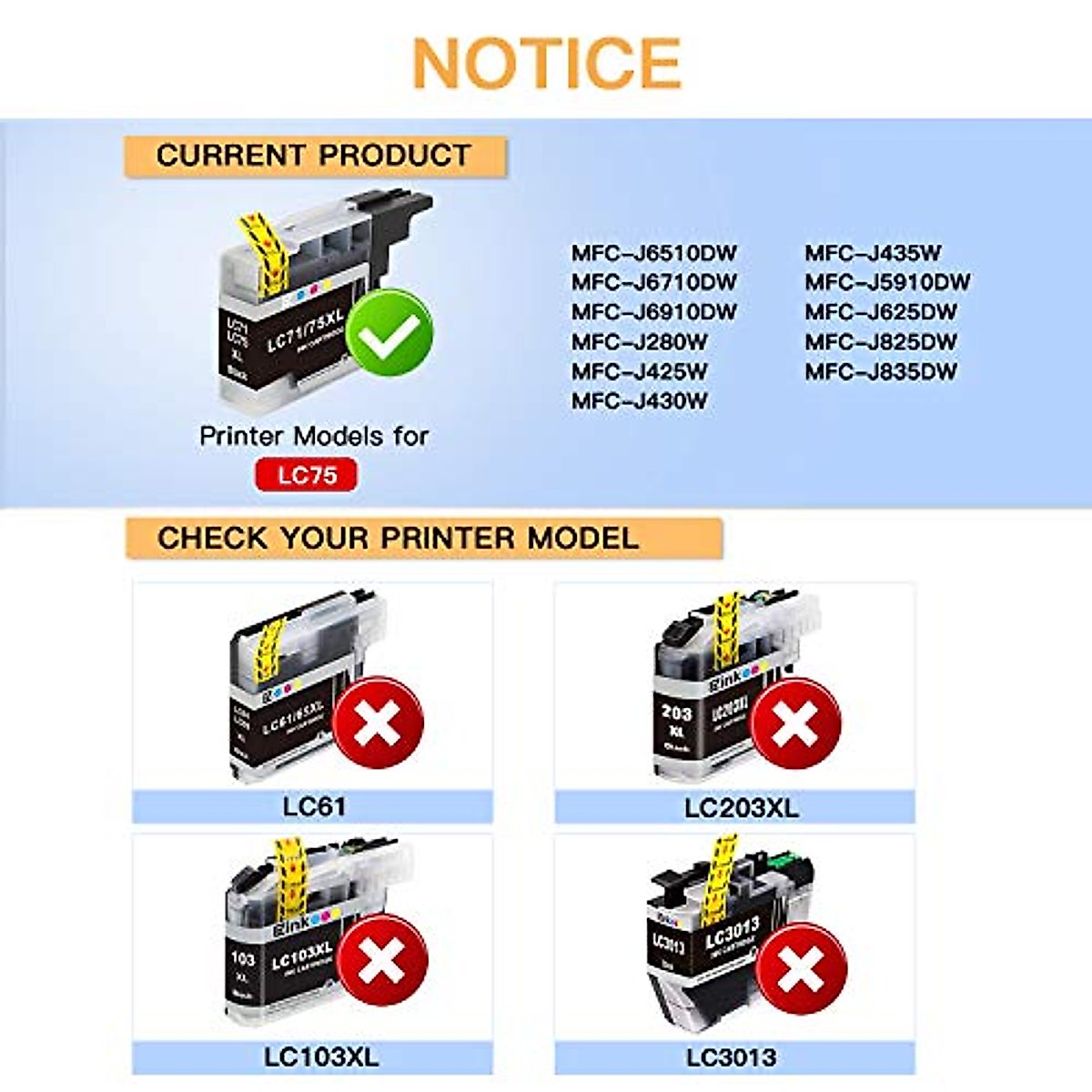 E-Z Ink (TM) LC71/75XL Compatible Ink Cartridge Replacement for Brother LC75 LC79 XL to Use with MFC-J430W MFC-J6510DW MFC-J6710DW MFC-J6910DW (8 Black, 4 Cyan, 4 Magenta, 4 Yellow) 20 Pack