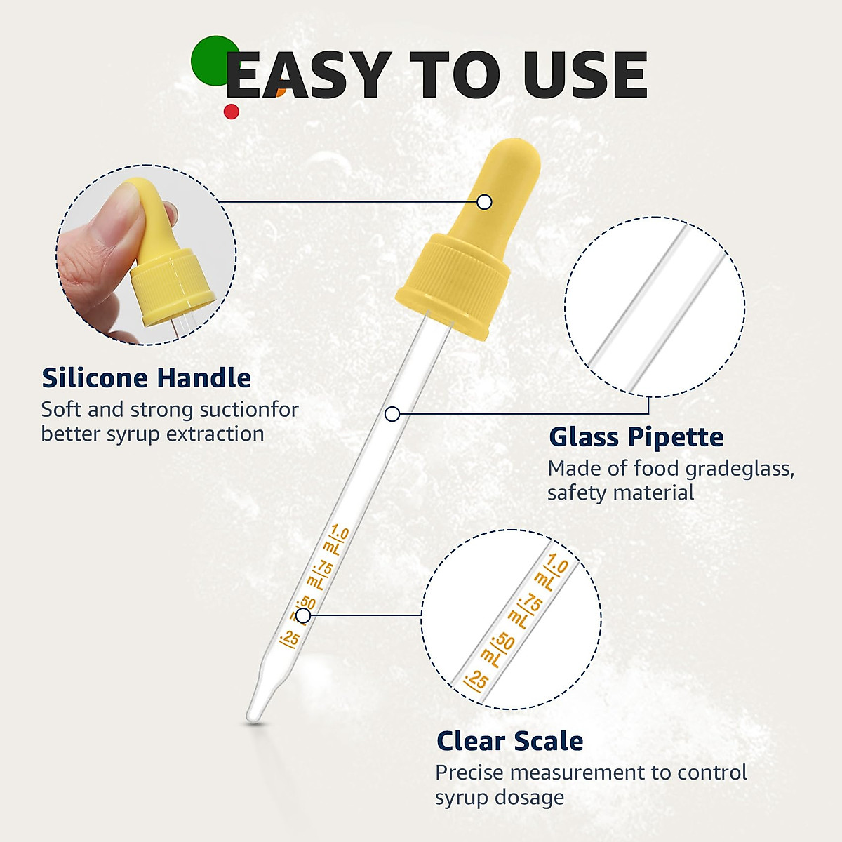 Glass Dropper Pipettes Compatible with SodaStream Bubly Bubbly Drops Flavors for Soda Stream Accessories (Colorful, 6Pcs)