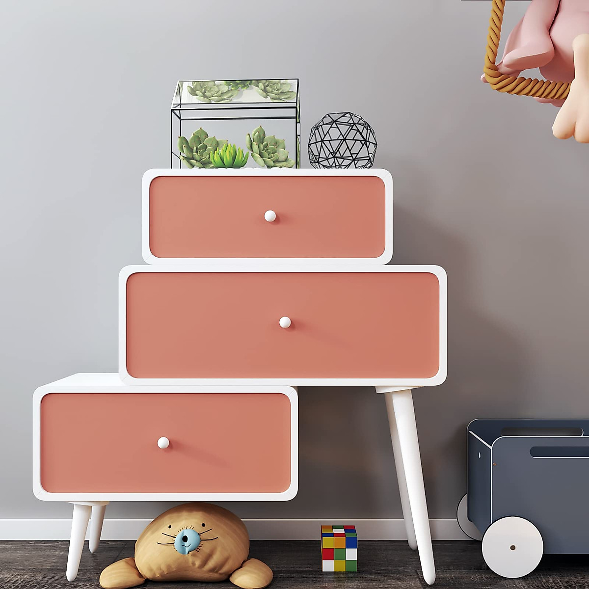 YENHOME Coral Pink Wallpaper Pink Peel and Stick Wallpaper for Bedroom Kitchen Self Adhesive Pink Contact Paper for Desk Cabinet Wall Removable Wall Paper Pull and Stick on Wallpaper 17.7X200