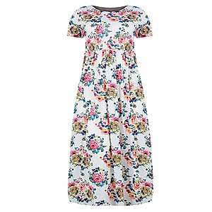 Wedding Dresses for Guest Casual Tie Waist Midi Dresses Polka Dot Print Ruffle Short Sleeve Dress