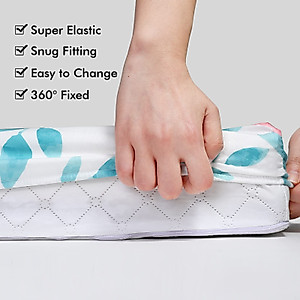 Gllquen Baby Bassinet Crib Sheets Set, Breathable Cozy Fitted Mattress Sheet, Elastic Travel Crib Fashionable Floral Pattern, Standard Cradle Safe Sheets for Baby Boy Girls 32"X16" (Flowers)