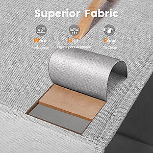 ROMOON Dresser for Bedroom, 3 Chest of Drawers, Fabric Nightstand with Organizer Storage Drawers, Small Closet Dresser for Bedroom, Closet, Entryway, Hallway, Nursery Room (Grey)