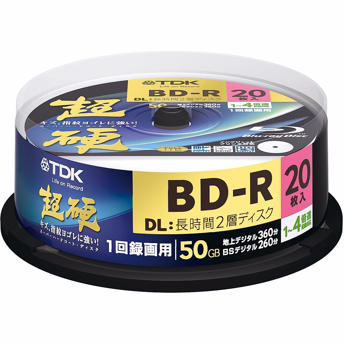 TDK Blu-ray Disc 20 Spindle - 50GB 4X BD-R DL - 2010 Printable Version