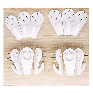 Fasunry 12 Pack Plate Hangers, 8 10 12 Inch Wall Plate Hangers and 16 Pack Wall Hooks, Compatible 7.5 to 12.5 Inch Decorative Plates, Antique China, Antique Plates and Arts
