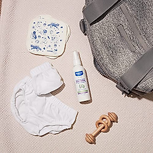 Mustela Reusable & Washable Baby Eco-Wipes - 100% Organic GOTS Certified Cotton Pads for Quick Cleanups or Makeup Removal - 6 counts (3 Large & 3 Small)