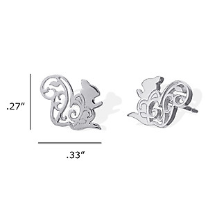 Boma Jewelry Sterling Silver Squirrel Chipmunk Stud Earrings