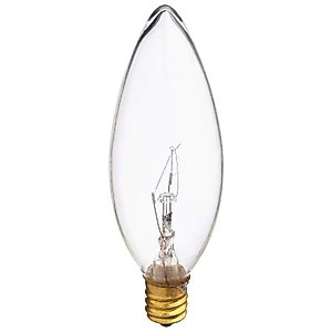 Satco Products S3782 120-Volt 25B9.5 Candelabra Base Clear Light Bulb