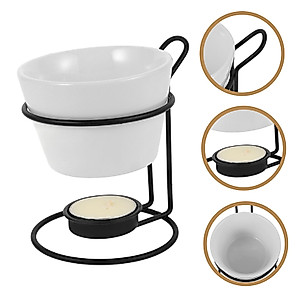 2 Sets Set Butter Heating Stove Chocolate Butter Melting Pot Candle Making Pot Cheese Warmers Butter Melter Butter Warmers for Seafood Ceramic Cheese Warmer Melting Fondue Pot Iron Garneck