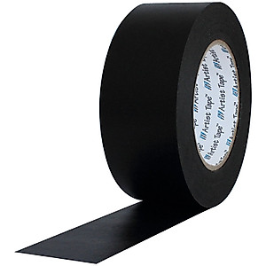 ProTapes Artist Tape Flatback Printable Paper Board or Console Tape, 60 yds Length x 1" Width, Black (Pack of 1)