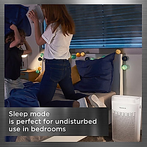 Rowenta Pure Air Essential Home Air Purifier with HEPA & Carbon Filtration removes 99.98% with 3-level filtration, CADR 128 sq/ft, White