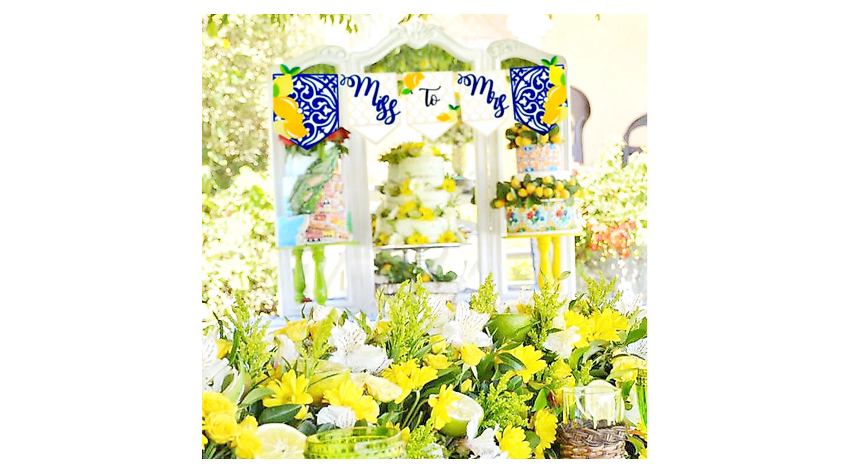 Lemon Bridal Shower Decorations - Miss to Mrs Banner