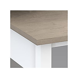 Bush Mayfield 60W L Shaped Computer Desk in Shiplap Gray/White - Engineered Wood