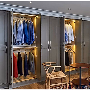 Servetto ClosetPro Soft-Close Wardrobe Lift Expanding Steel Tubing with Black Plastic Housing, 22 lb Weight Rating, Made in Italy (24 1/2" - 33 1/2")