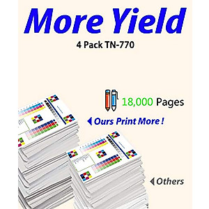 ColorPrint Compatible TN-770 Toner Cartridge High Yield Replacement for Brother TN770 TN 770 TN760 TN730 Used for HL-L2370DW HL-L2370DWXL MFC-L2750DW MFC-L2750DWXL HL L2370DW Printer (4-Pack, Black)