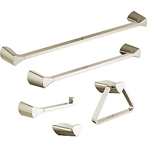 Delta Faucet Zura Towel Ring, Polished Nickel, Bathroom Accessories, 77446-PN