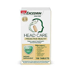 Head Care Proactive Health From Excedrin Dietary Supplement to Support Head Health and Comfort Daily - 110 Count