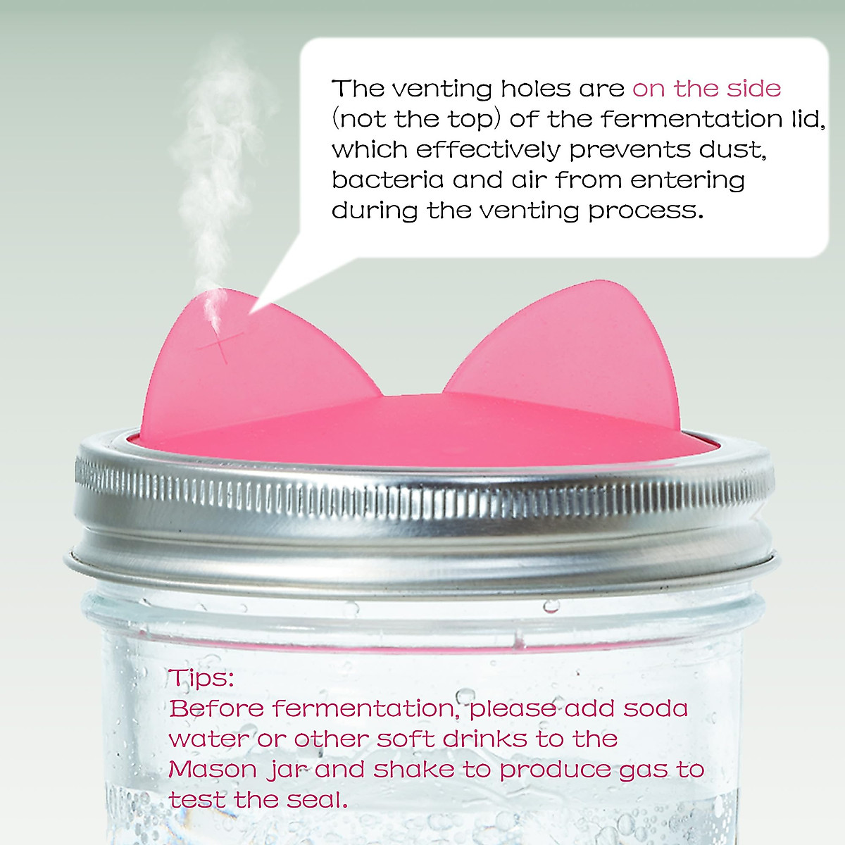 Wingcases Fermentation Lids Silicone Waterless Airlock, Suitable for Wide Mouth Mason Jars - For Making Pickled and Fermented Probiotic Foods, 4 Pack, Morandi Colors