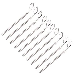 OdontoMed2011® 10 Pieces Dental Mouth Mirror #5 with Handle Stainless Steel