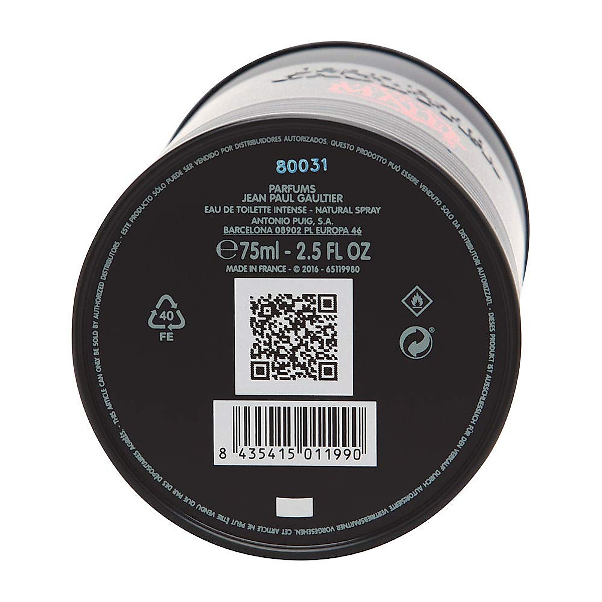 Jean Paul Gaultier Ultra Male for Men Intense Spray, Eau de Toilette, 2.5 Ounce