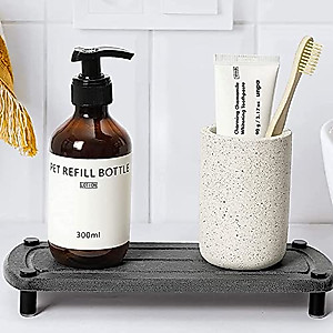 heylad home sink caddy, instant dry kitchen bathroom sink organizer, diatomaceous earth sink tray stone for soap and water bottle sponge brush candle decoration, white*1 grey*1