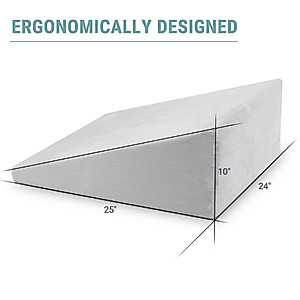howhom Bed Wedge Pillow with for Sleeping, 10 Inch Elevated Support Triangle Pillow for Reading and Rest, Bed Pillow for Legs and Back Support with Washable Cover
